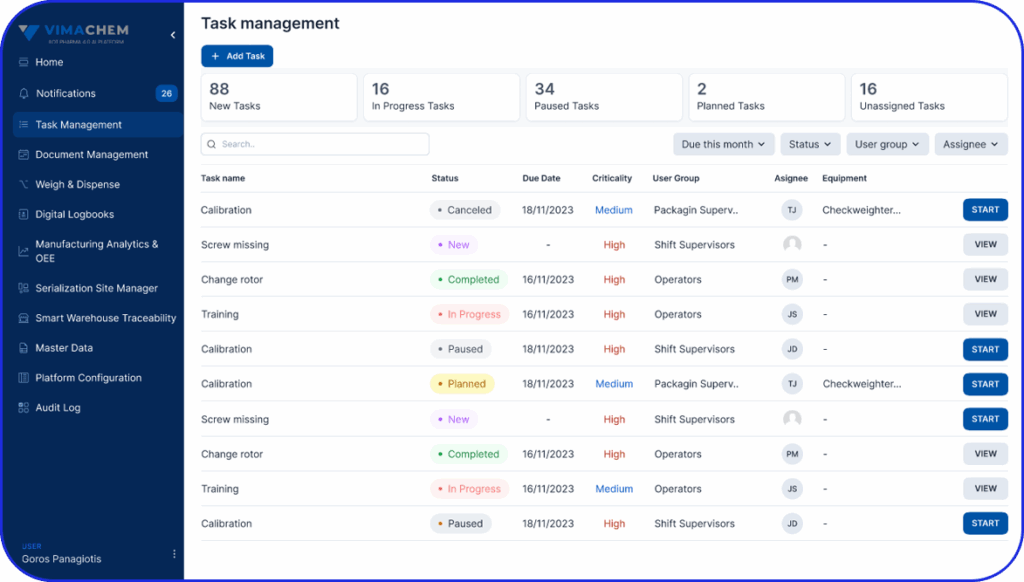 Pharma MES Software | Manufacturing Execution System | Vimachem